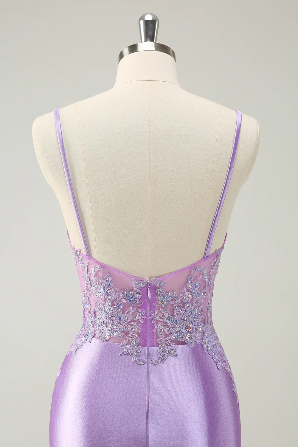 Sparkly Bodycon Lilac Spaghetti Straps Homecoming Dress with Sequins ...